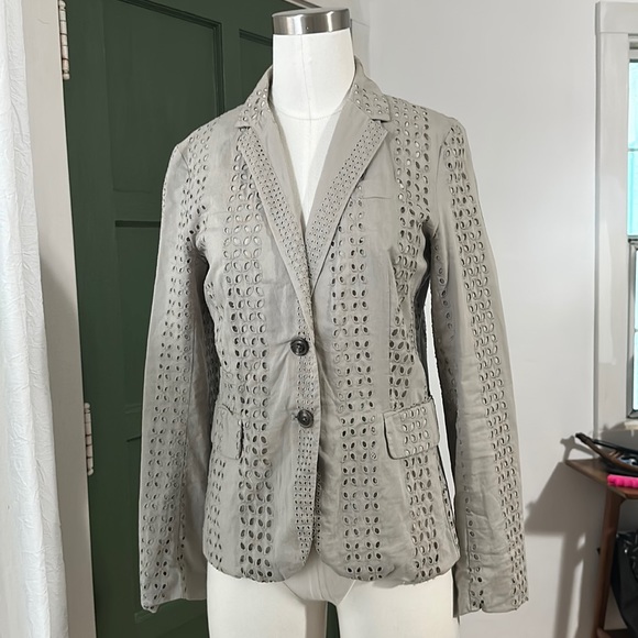 J. Crew | Jackets & Coats | Schoolboy Blazer In Eyelet Smoky Graphite ...